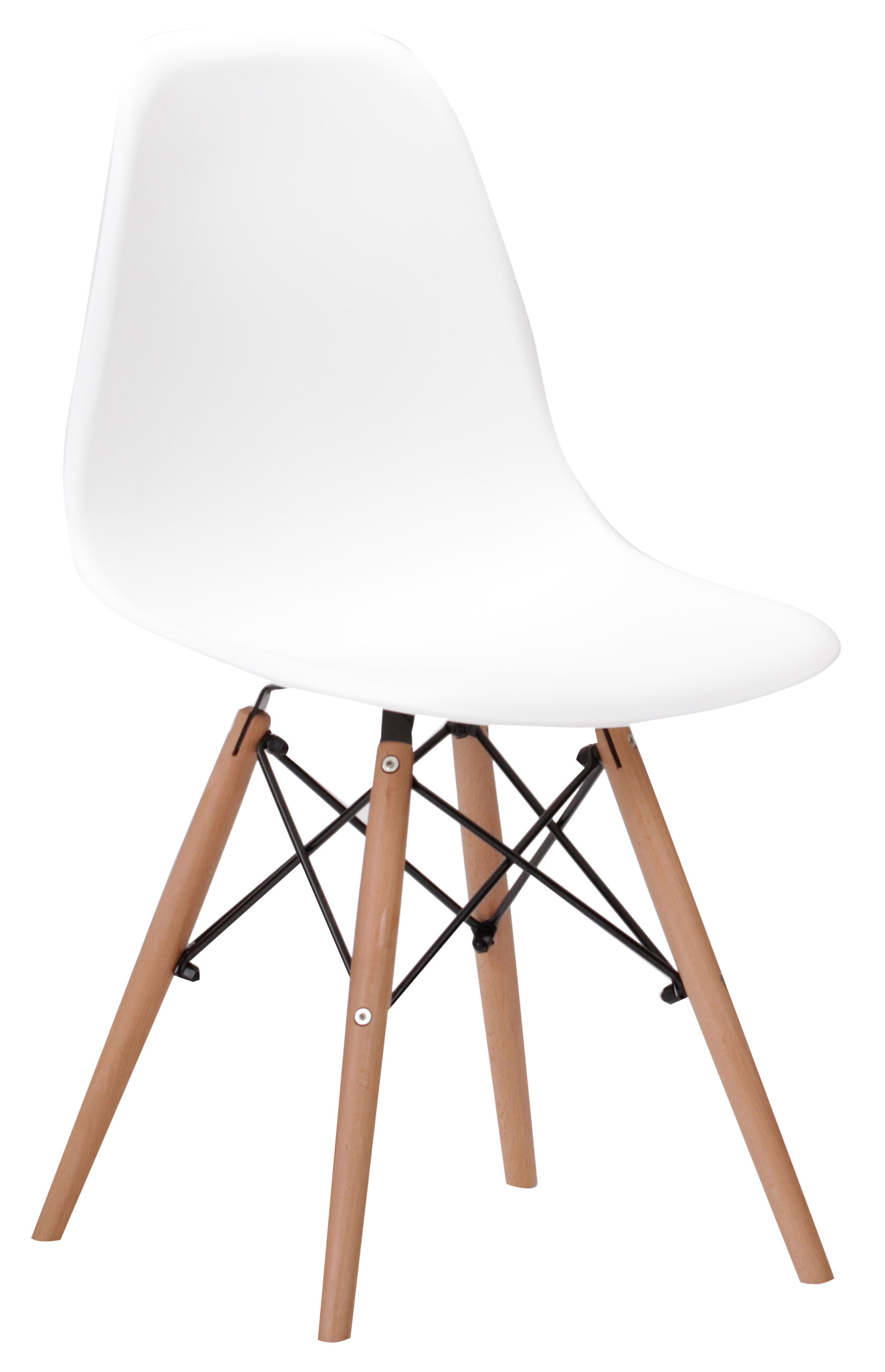DINING CHAIR WHITE PP-WOOD LEG - Malloupas & Papacostas