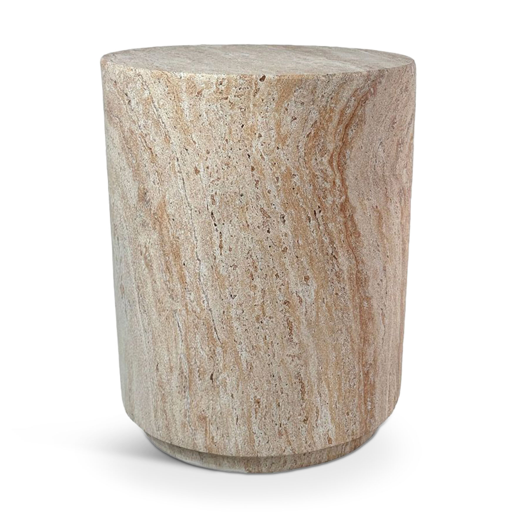 LITHOS Round Side Table Beige – Collection in Cyprus | Four Day Clearance