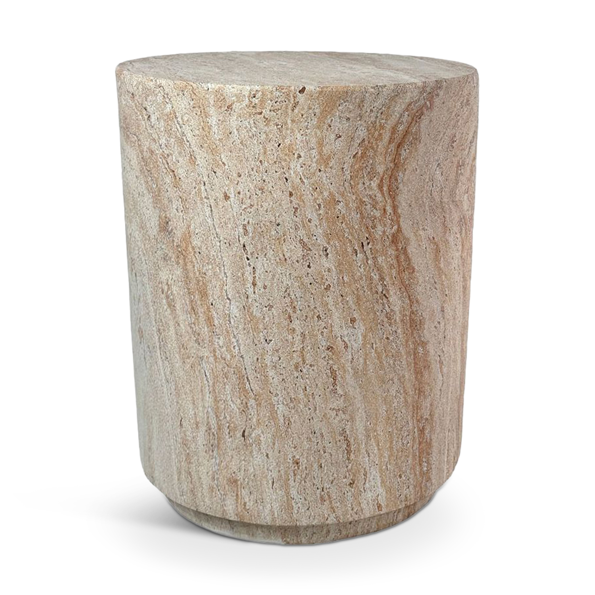 LITHOS Round Side Table Beige – Collection in Cyprus | Four Day Clearance