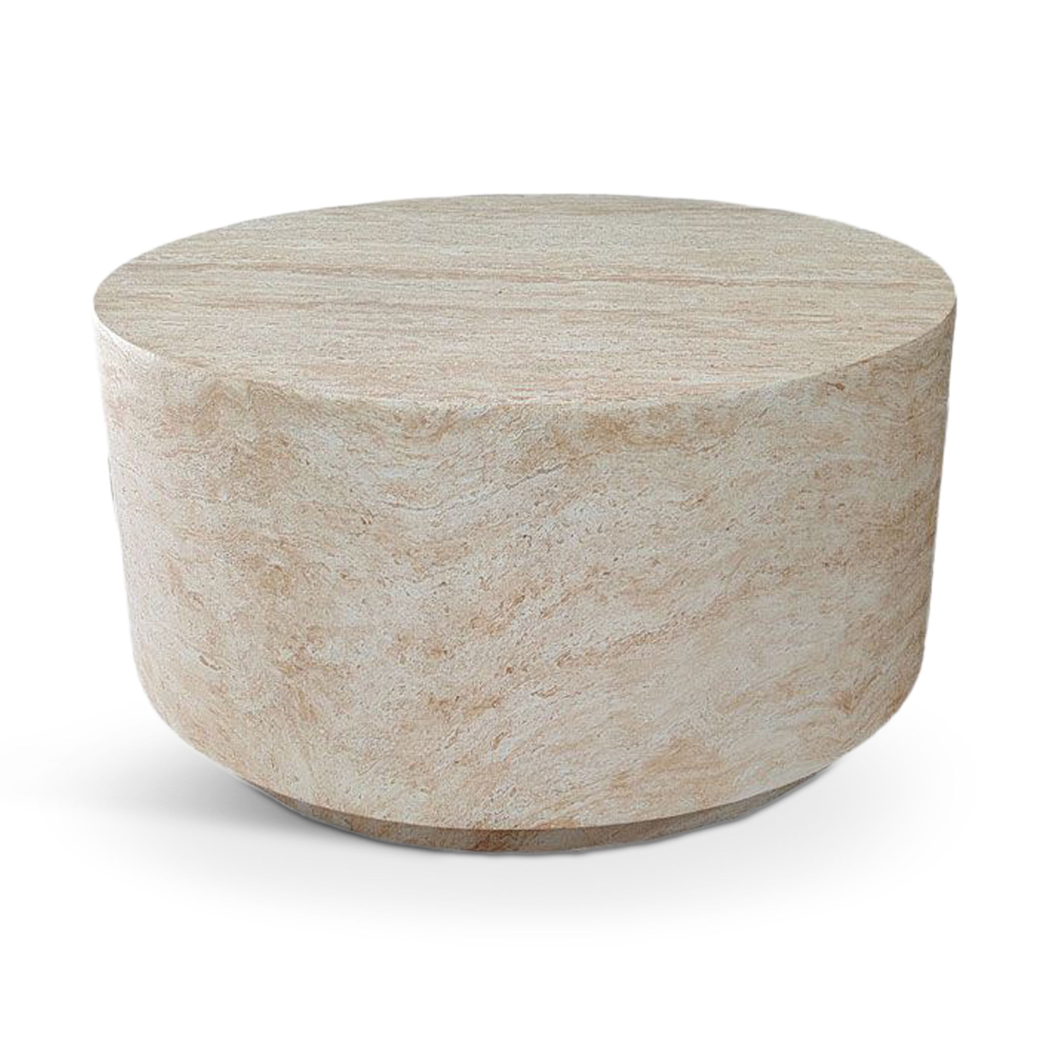 LITHOS Round Coffee Table Travertine – Collection in Cyprus | Four Day ...